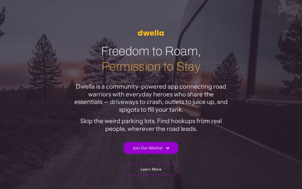 Dwella | Dwella | Find and Share Parking, Power, Water and More for Life on the Road